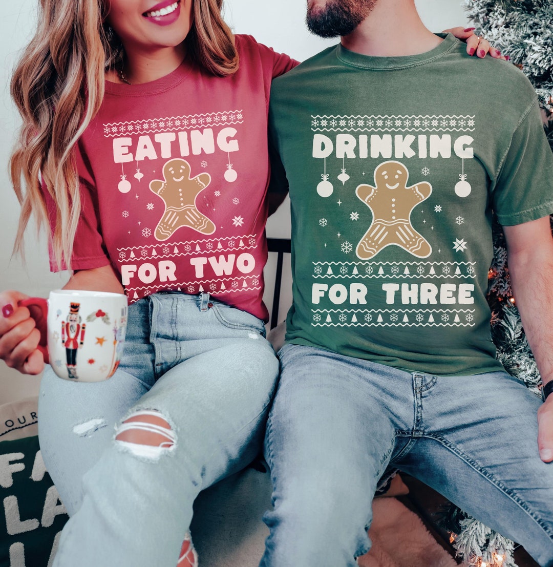 Eating for Two Shirt Christmas Pregnancy Announcement Comfort Colors ...