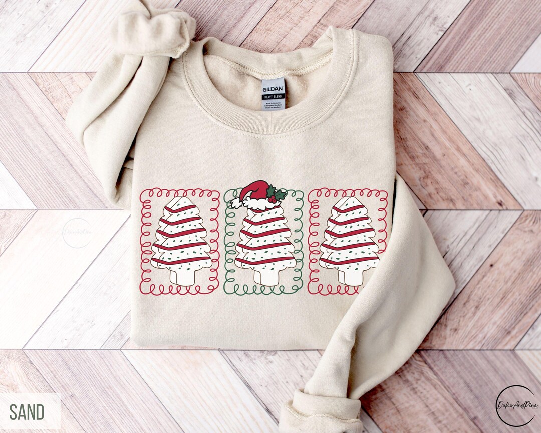 Christmas Cake Sweatshirt,trendy Christmas Tree Cake Sweater,matching ...