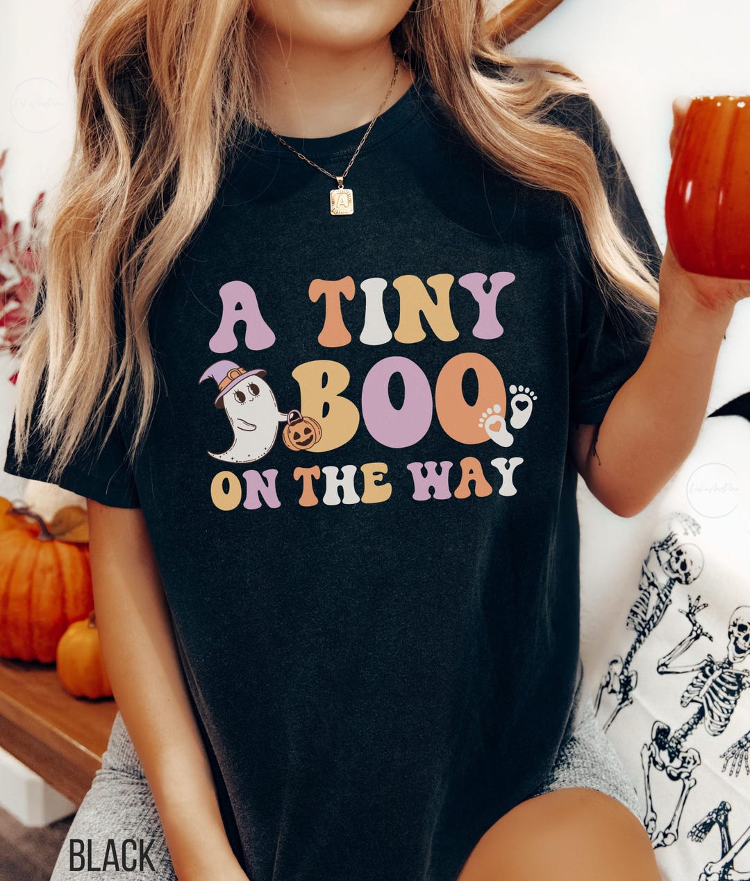 Tiny Boo on the Way Pregnant Halloween Comfort Colors® Shirt Fall ...