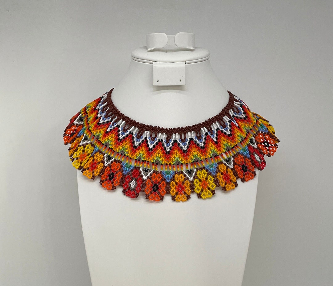Embera Chami Beaded Necklace Hand-woven by Women of the Colombian ...
