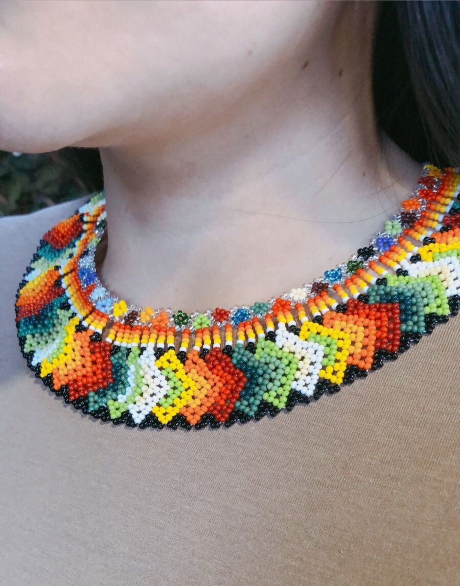 Embera Chami Beaded Necklace Hand-woven by Women of the Colombian ...