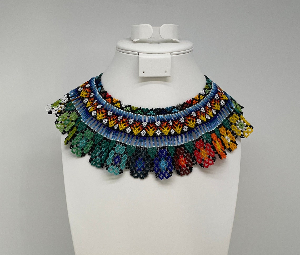 Embera Chami Beaded Necklace Hand-woven by Women of the Colombian ...