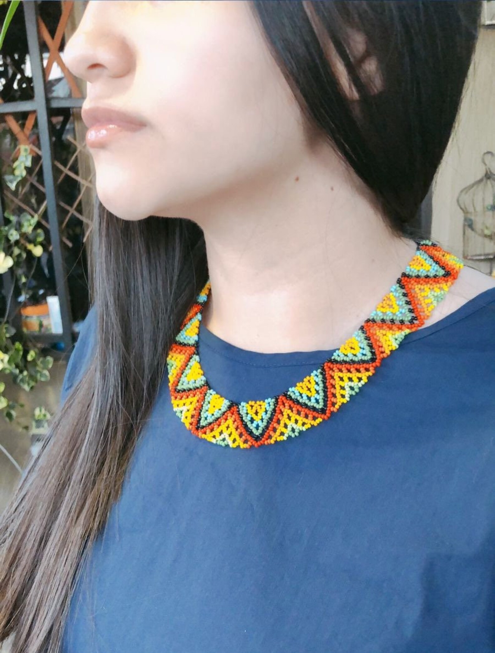 Embera Chami Beaded Necklace Hand-woven by Women of the Colombian ...