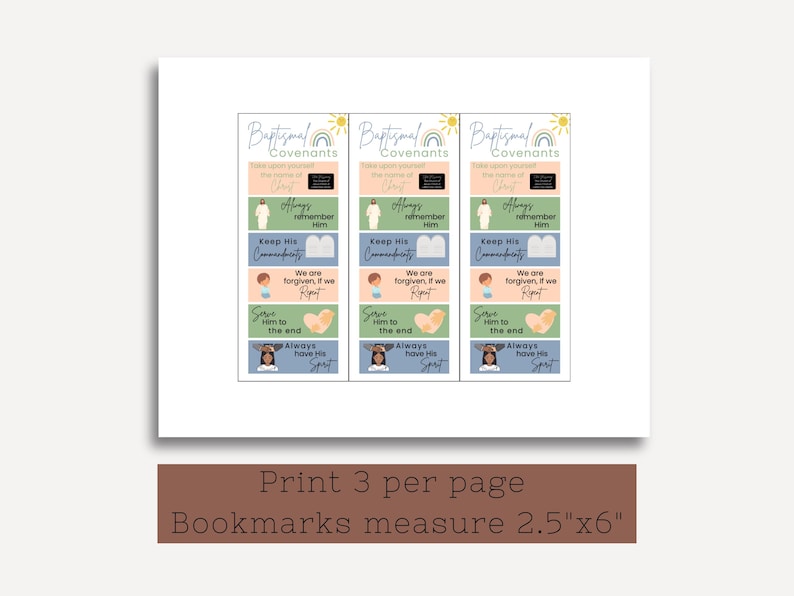 Baptism Bookmark | Baptism Covenants | Primary Kids | LDS | Great to Be ...