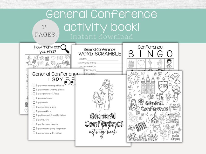 LDS General Conference Activity Packet | Primary Kids Coloring Pages ...