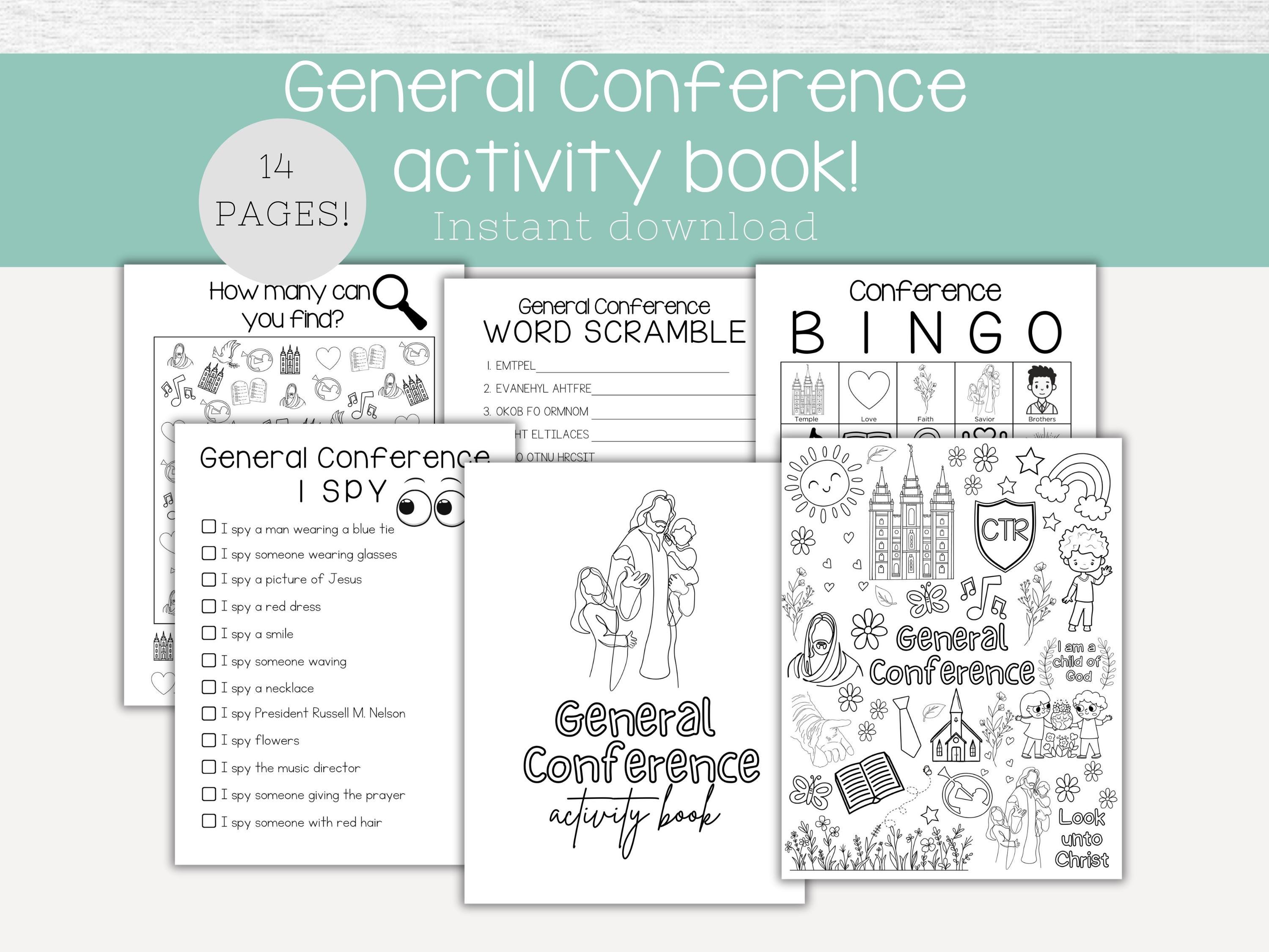 LDS General Conference Activity Packet | Primary Kids Coloring Pages ...