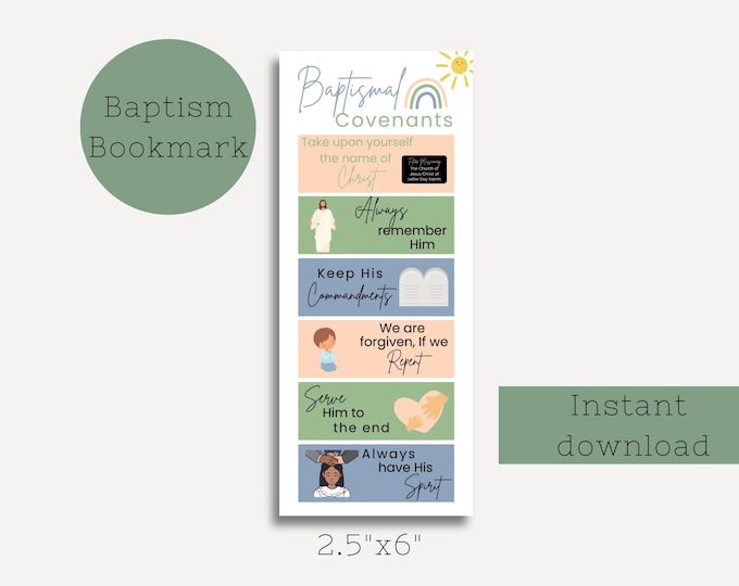 Baptism Bookmark | Baptism Covenants | Primary Kids | LDS | Great to Be ...