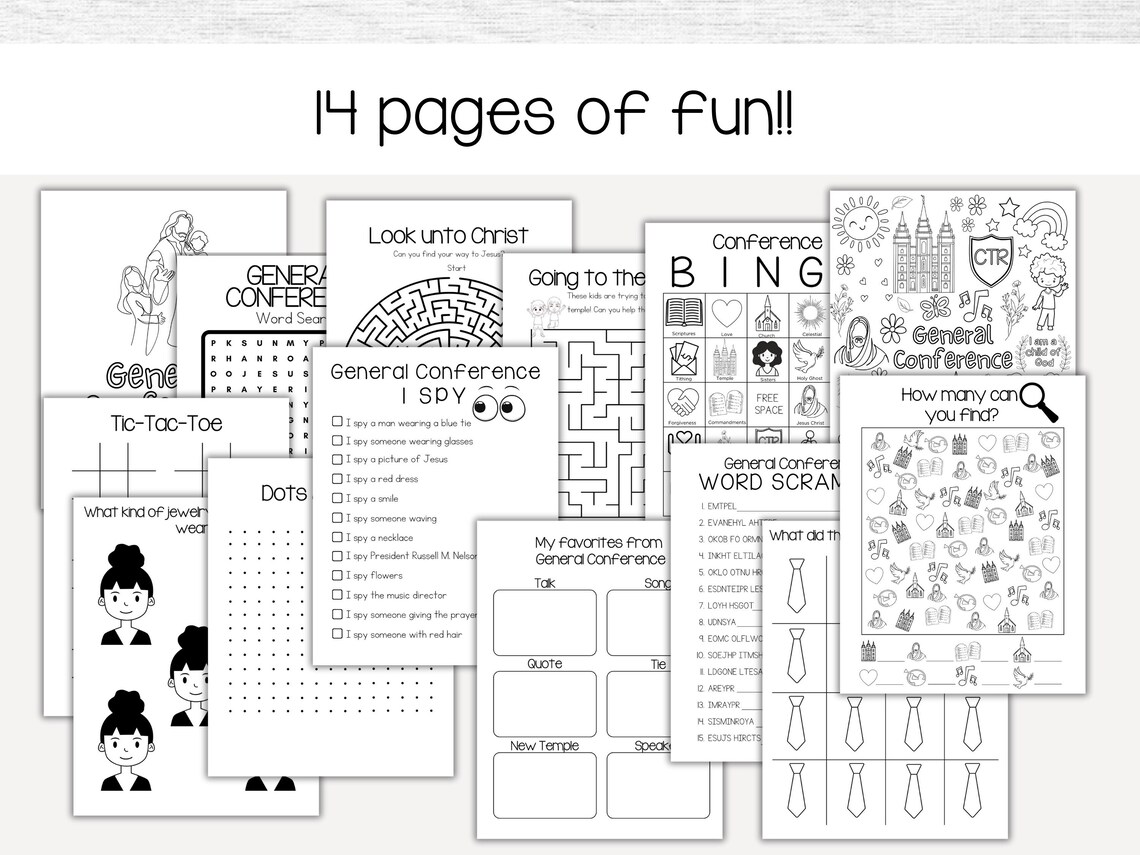 LDS General Conference Activity Packet | Primary Kids Coloring Pages ...
