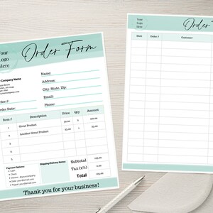 Order Form and Order Tracker Template Download Digital Canva Editable ...
