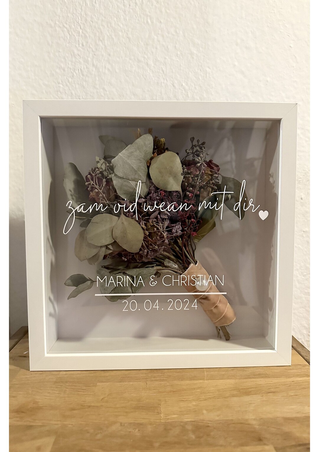 3D Bridal Bouquet Picture Frame, Text Selectable, Personalized, Gift ...