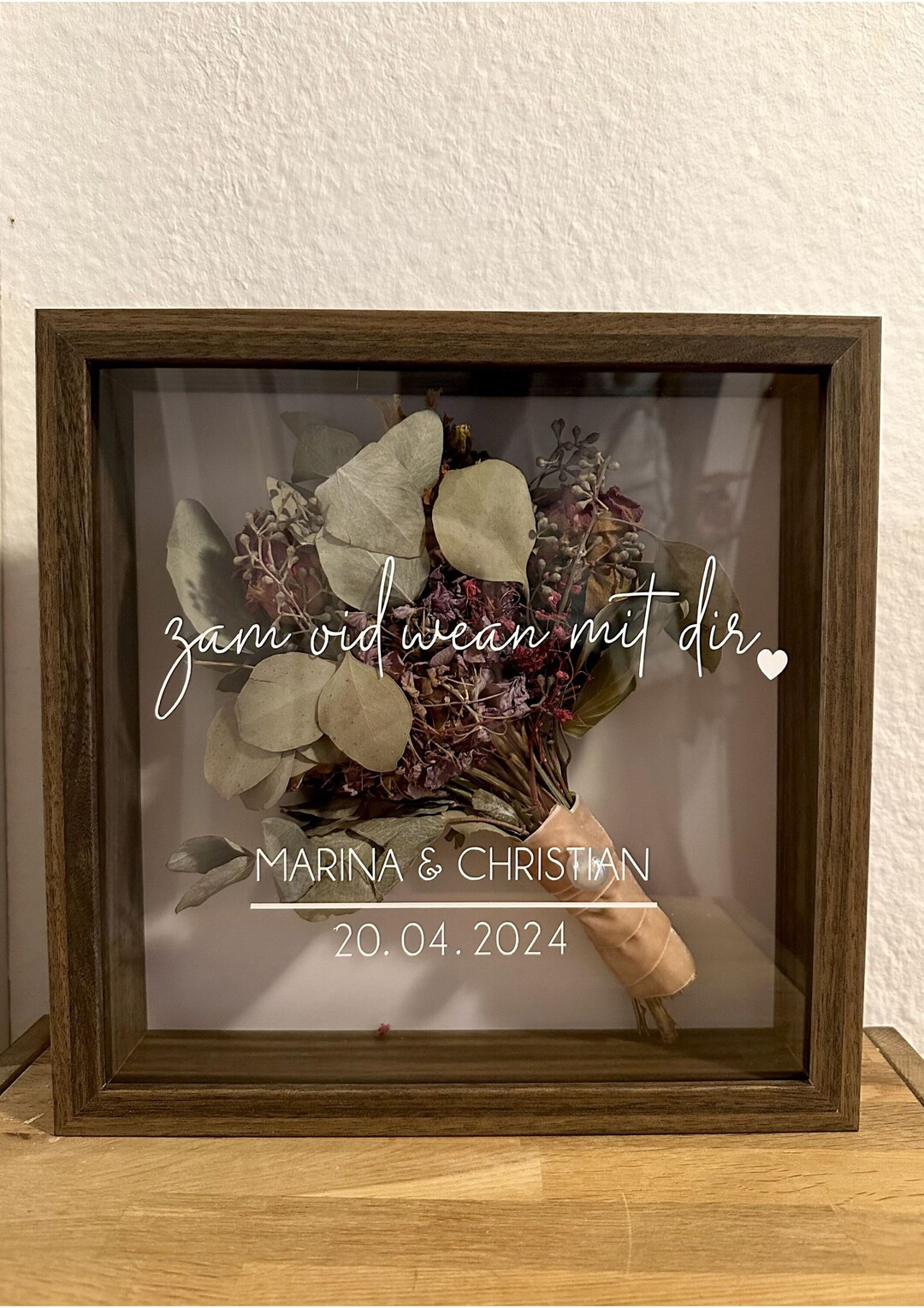 3D Bridal Bouquet Picture Frame, Text Selectable, Personalized, Gift ...