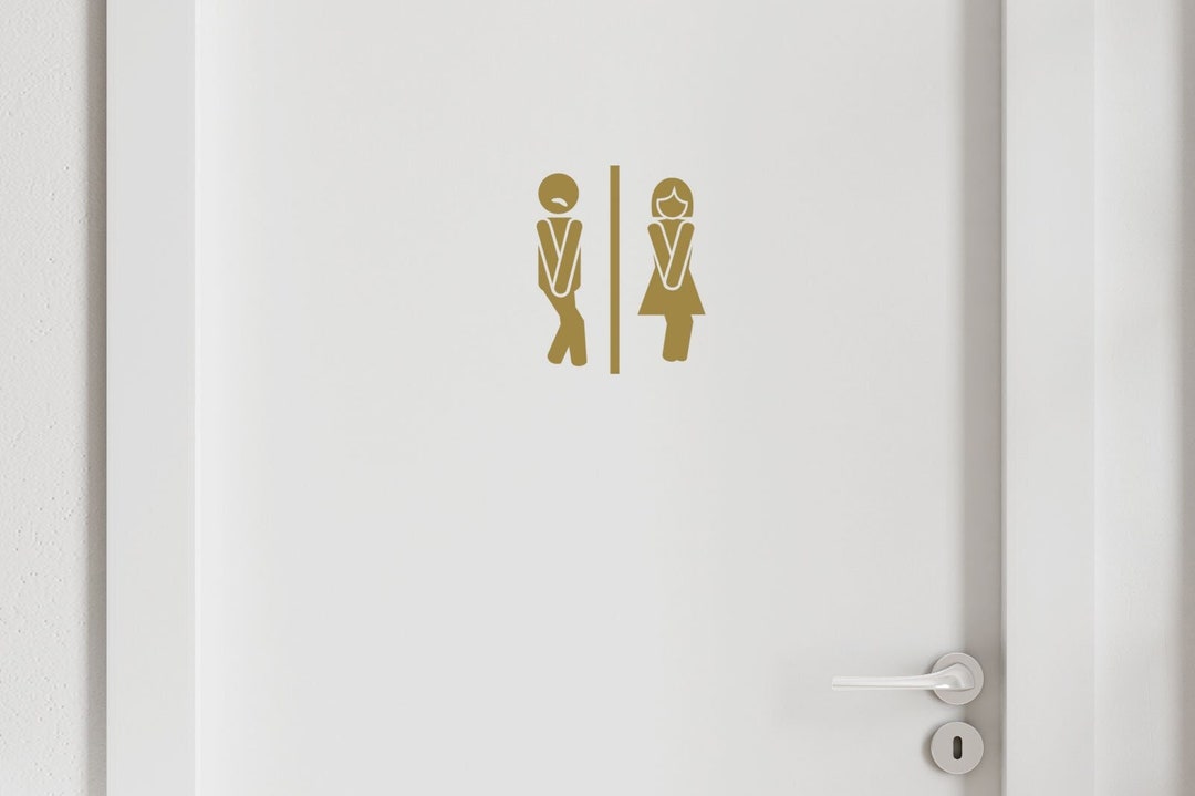 Bathroom Toilet Door Sticker Door Sticker Toilet Motif 3 Decal Vinyl - Etsy