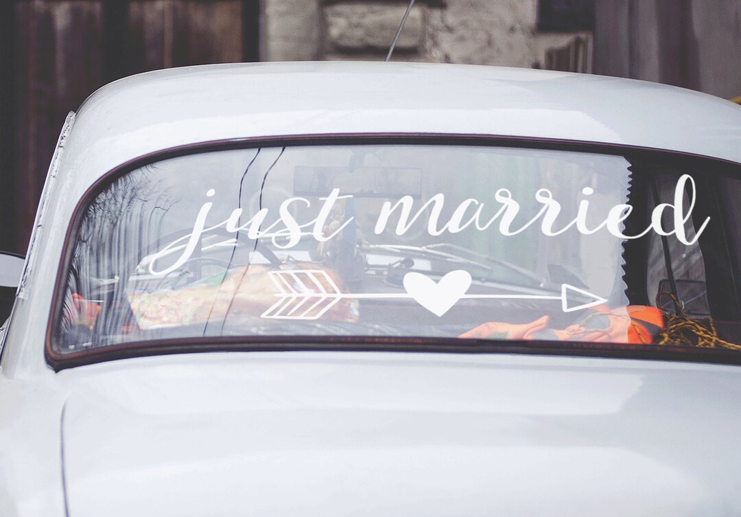 Just Married Car Stickers Personalized With Names, Date and Color Car ...