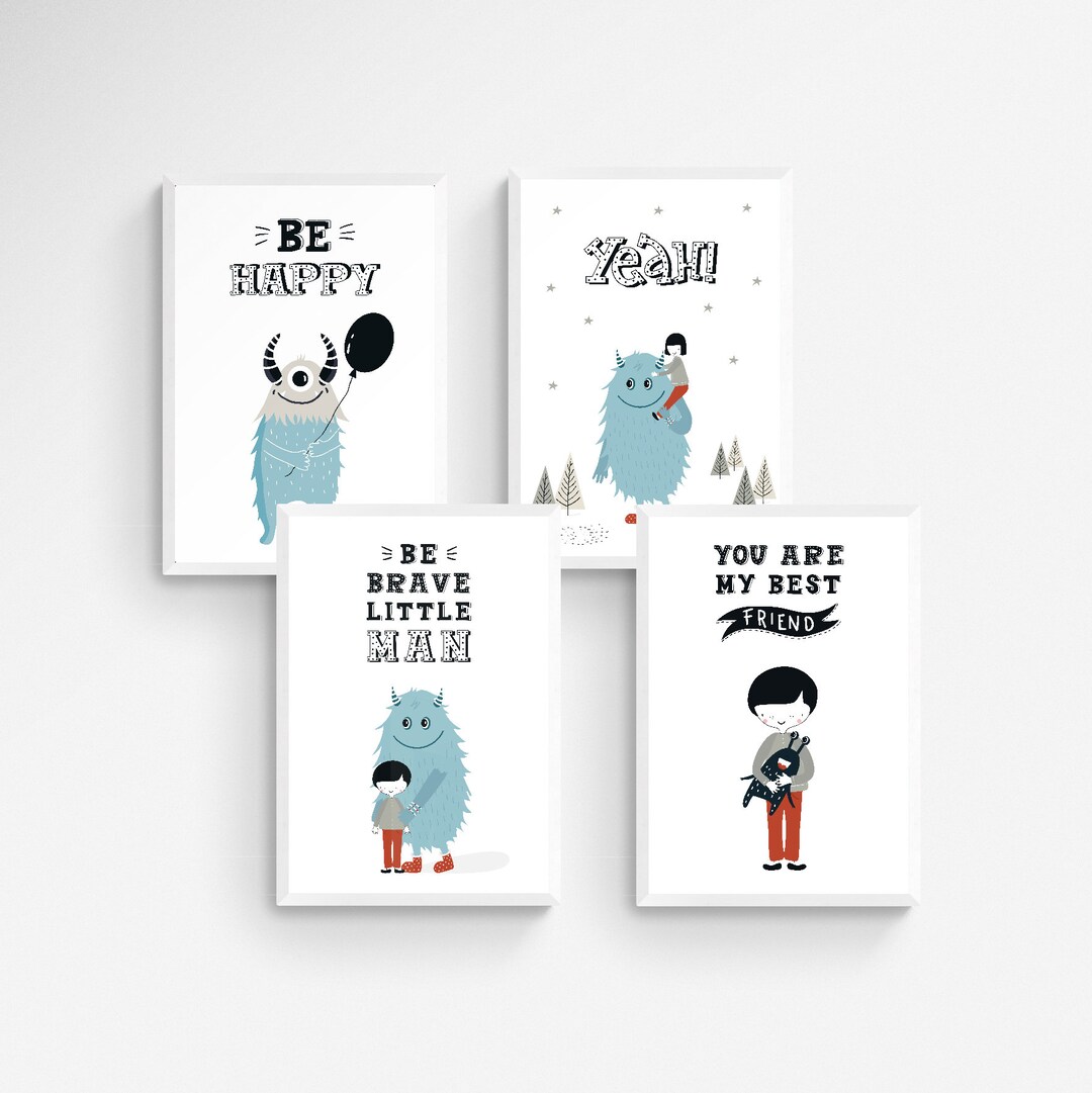 Kids Poster Set No.4 Children's Room Baby Room Boys Girls Set of 4 Be ...