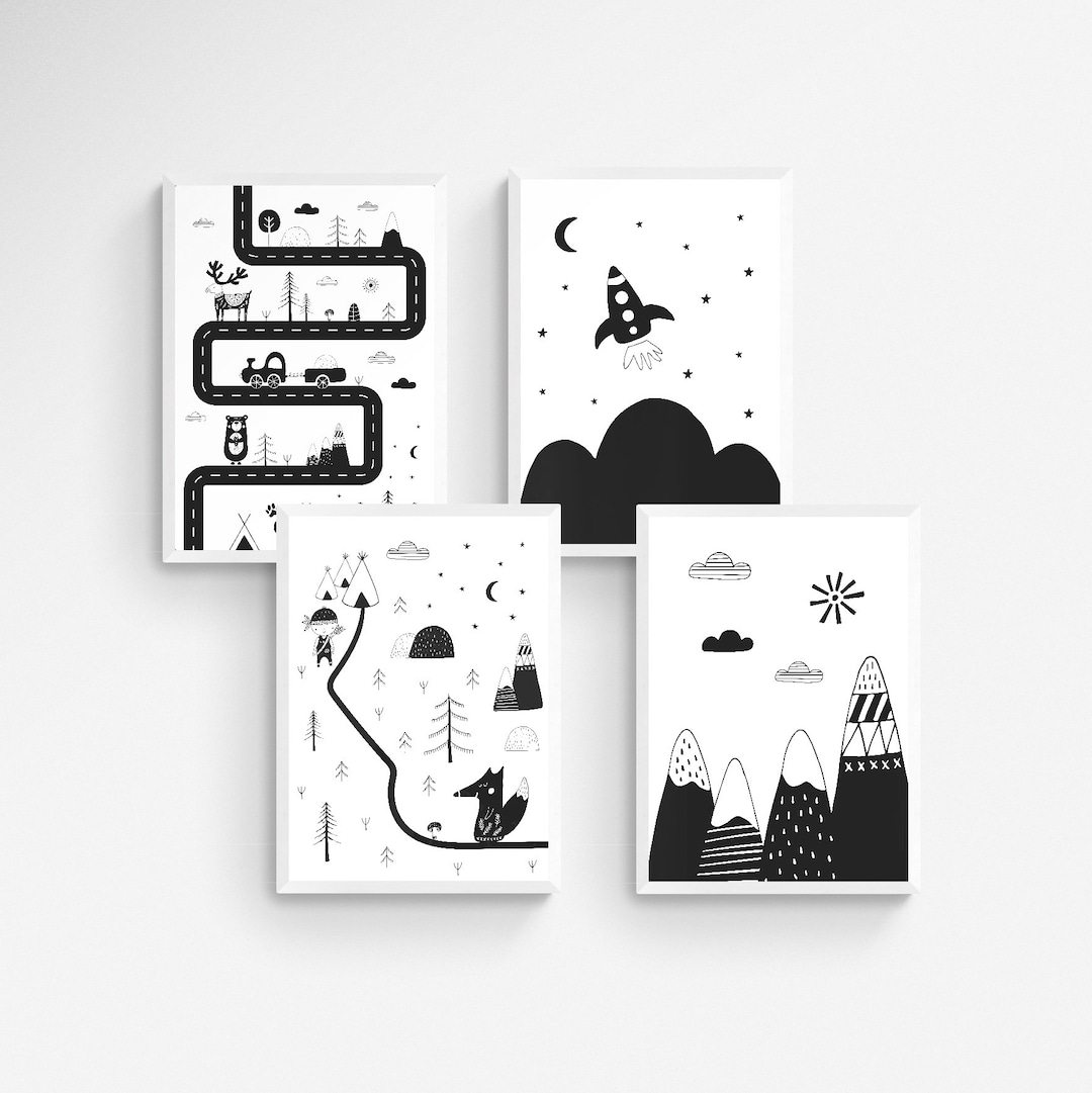 Children's Poster Set No. 17 Children's Room Baby Room Boys Girls Set ...