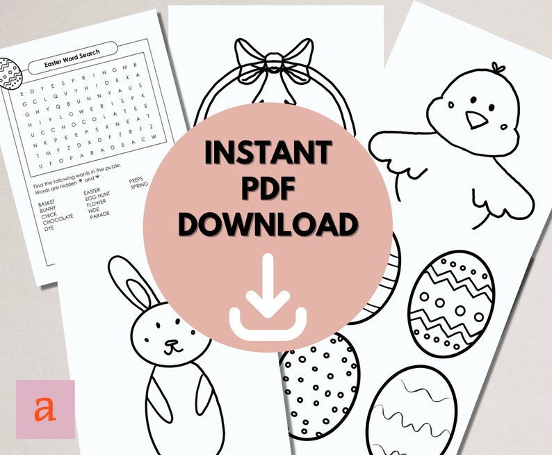 5 Printable Easter Activities for Kids, Easter Coloring Pages, Easter ...