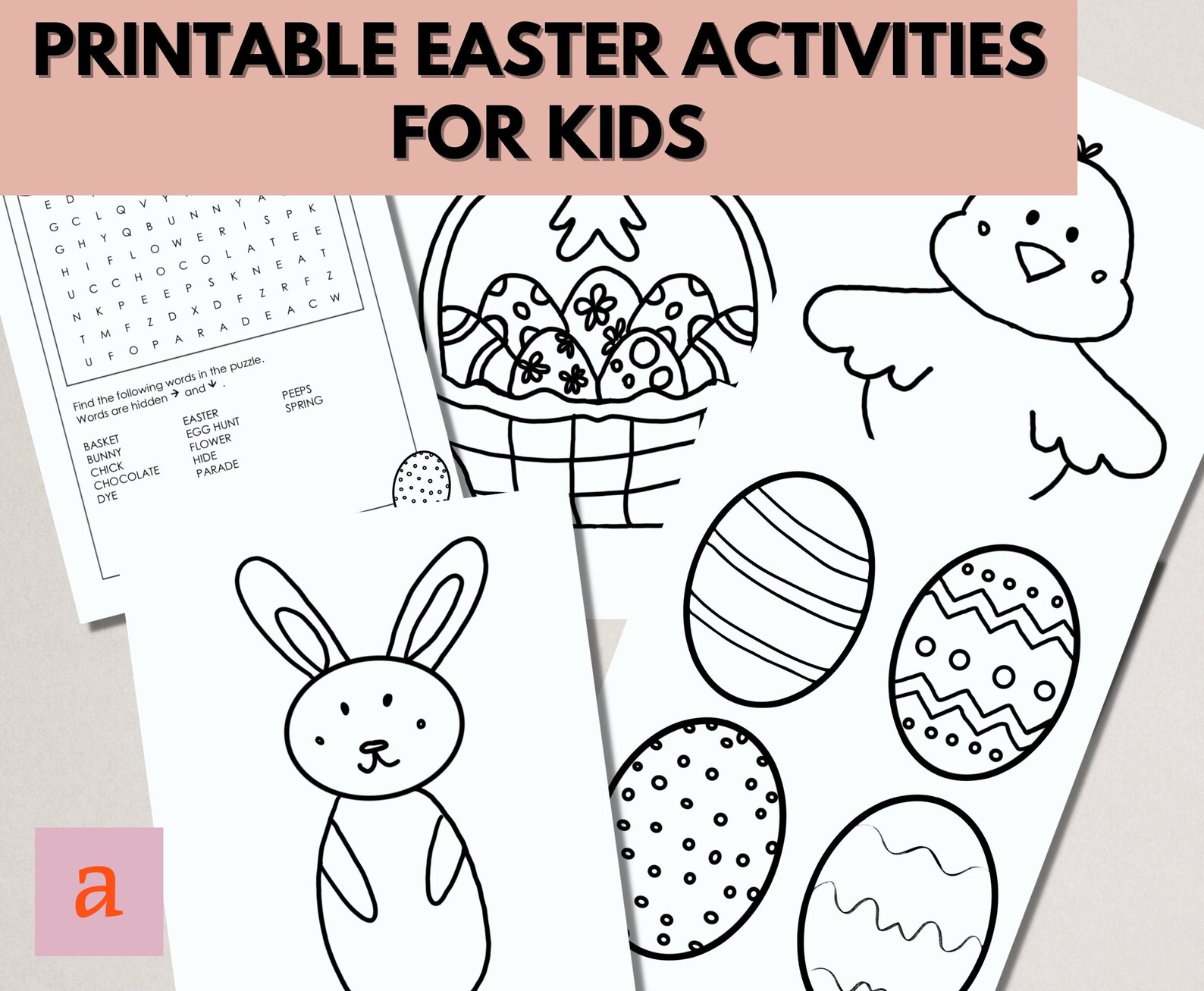 5 Printable Easter Activities for Kids, Easter Coloring Pages, Easter ...