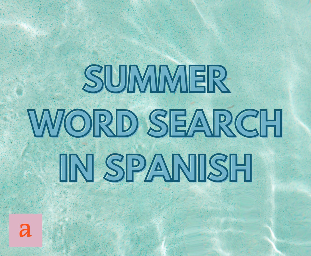 Summer Spanish Word Search Worksheets for Kids and Adults, Learn ...