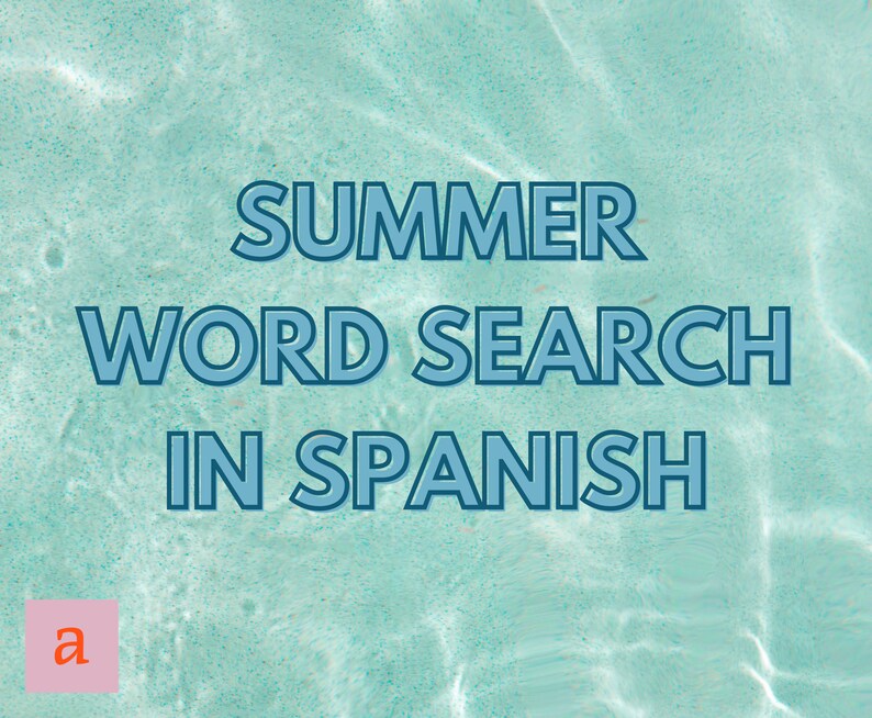 Summer Spanish Word Search Worksheets for Kids and Adults, Learn ...