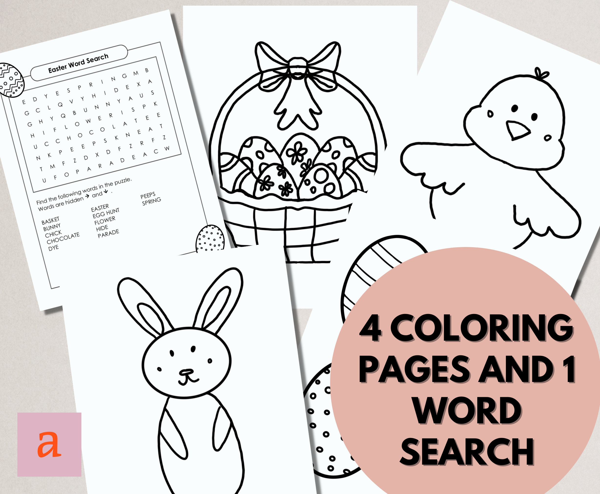 5 Printable Easter Activities for Kids, Easter Coloring Pages, Easter ...