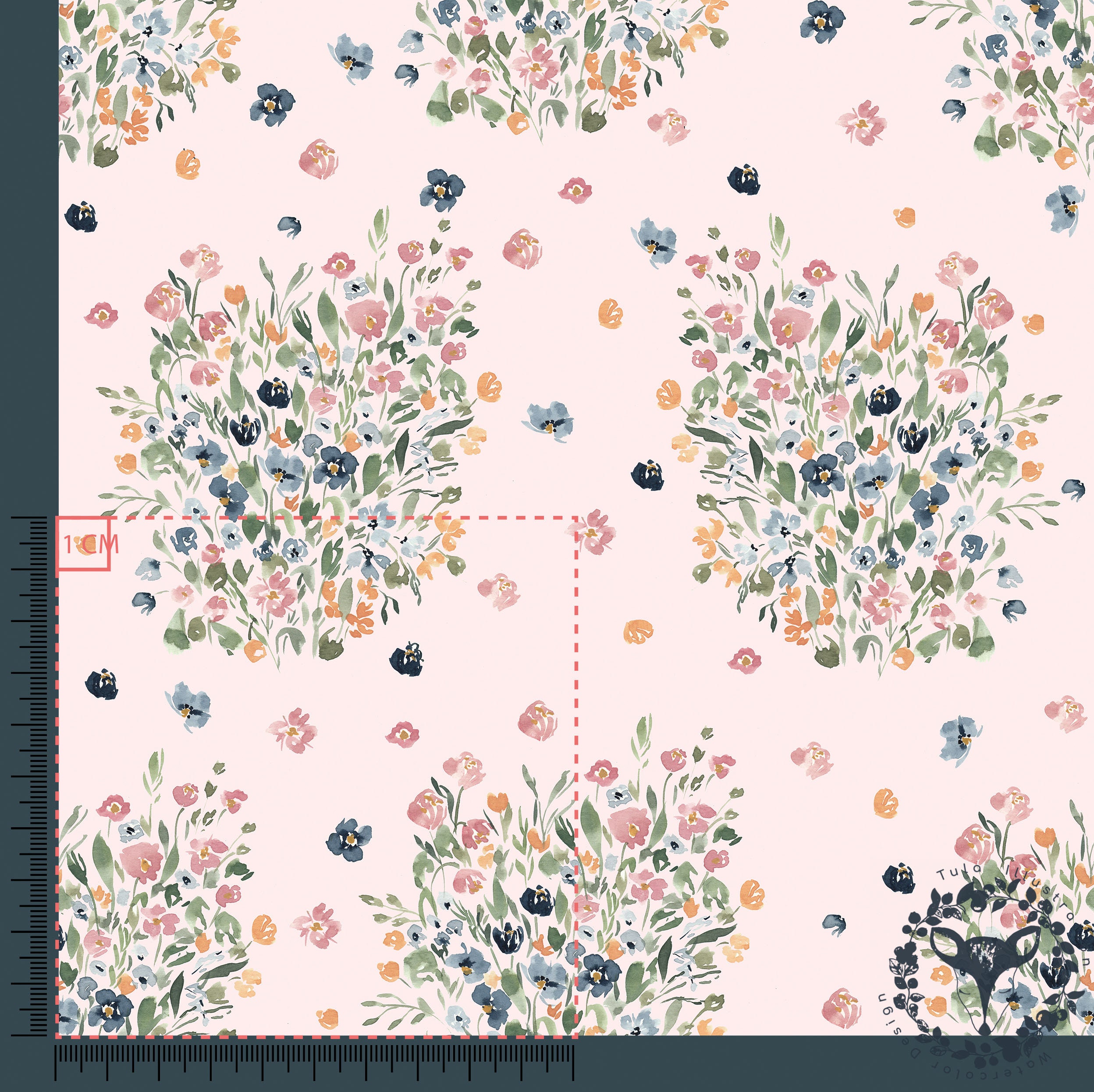 Watercolor Flower Seamless Pattern, Watercolor Floral Paper, Seamless ...