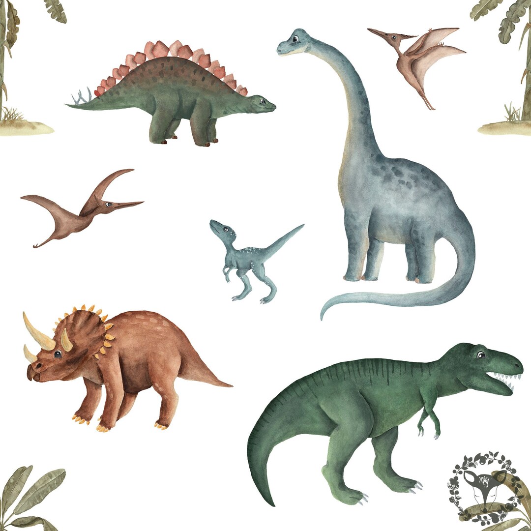 Dinosaurs Fabric Seamless Pattern, Surface Pattern, Fabric Pattern ...