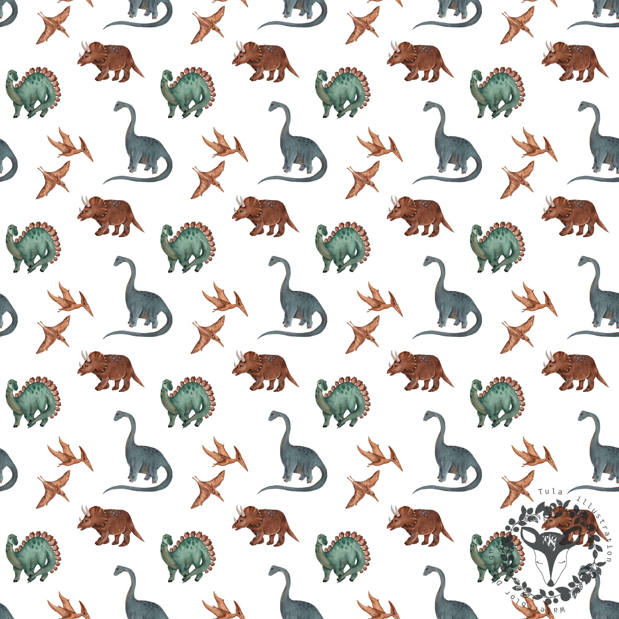 Dinosaurs Fabric Seamless Pattern, Surface Pattern, Fabric Pattern ...