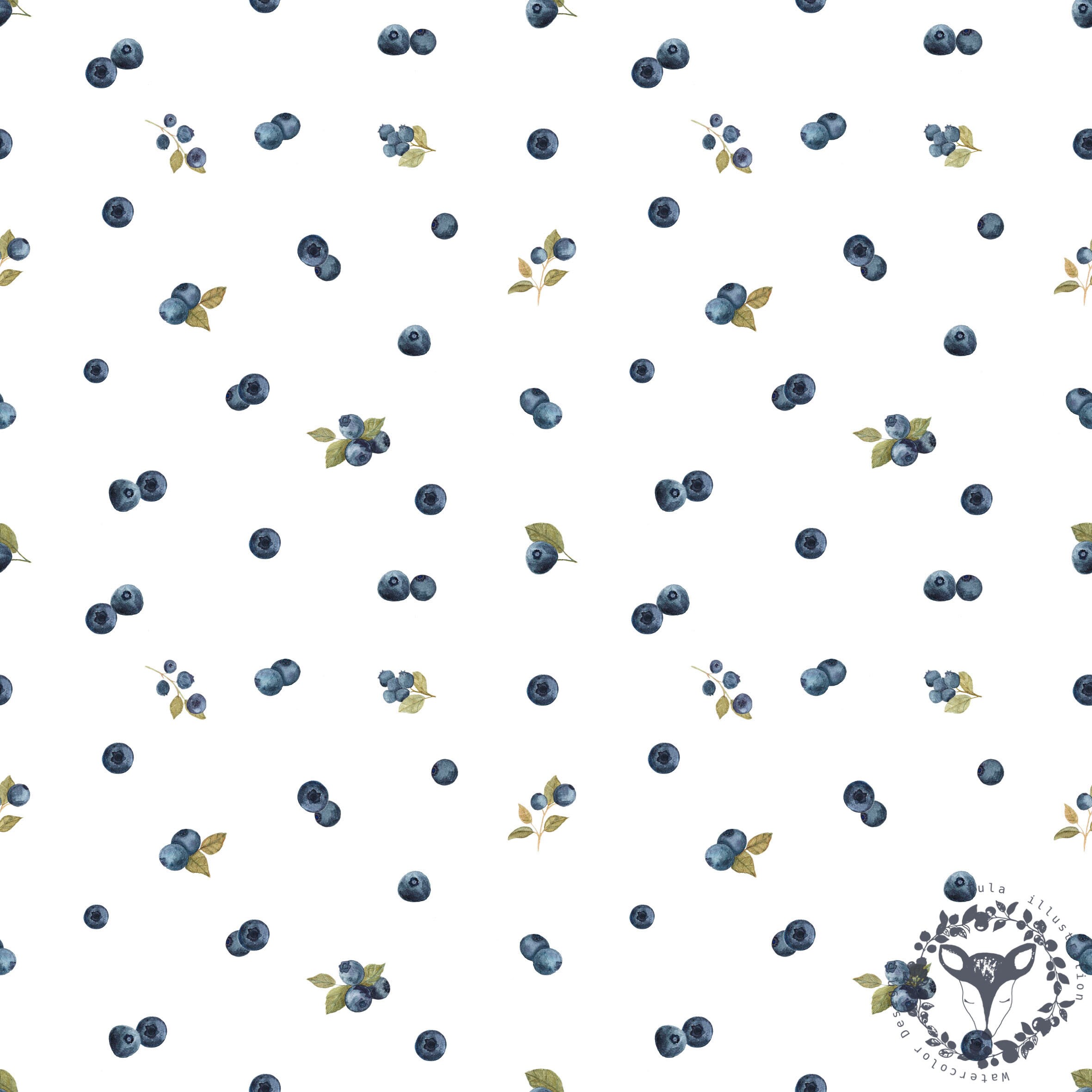 Berries Watercolour Fabric Design, Seamless Pattern Files, Surface ...