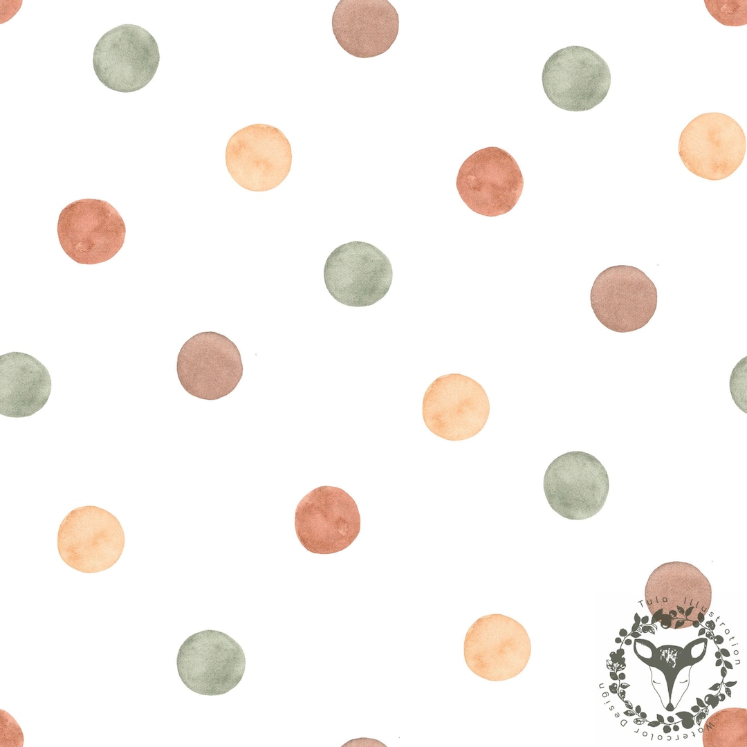 Polka Dot Watercolor Digital Paper, Hand Painted Pattern, Clipart ...