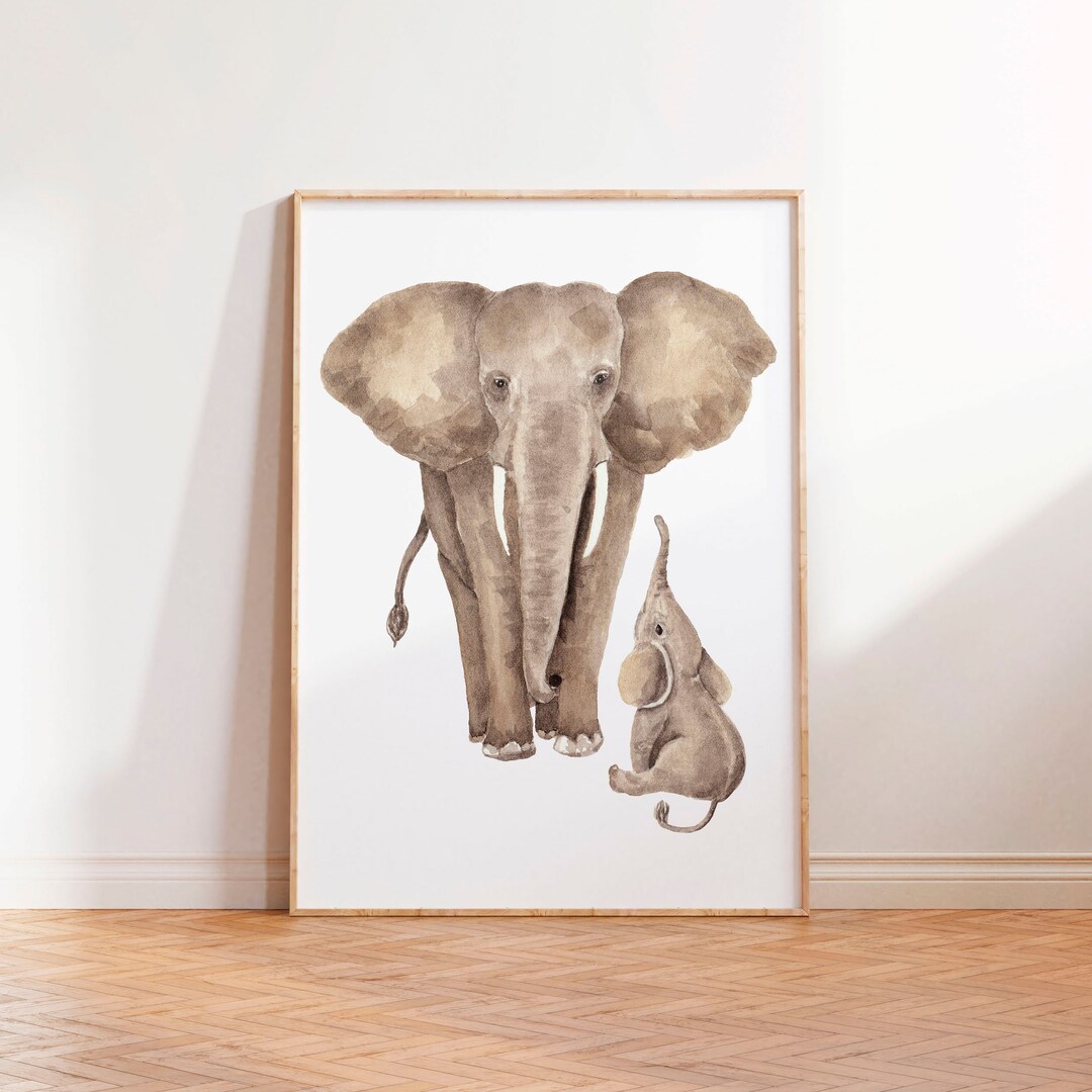 Elephant Aquarell Print, Art Print, Aquarelle Art, Animal Watercolor ...
