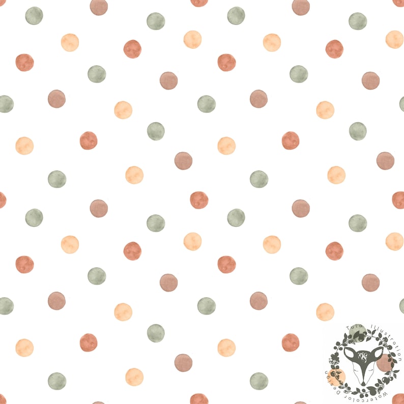 Polka Dot Watercolor Digital Paper, Hand Painted Pattern, Clipart ...
