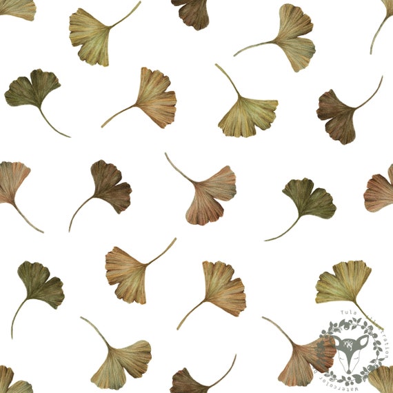 Ginkgo Watercolor Seamless Design Surface Pattern Leaves - Etsy