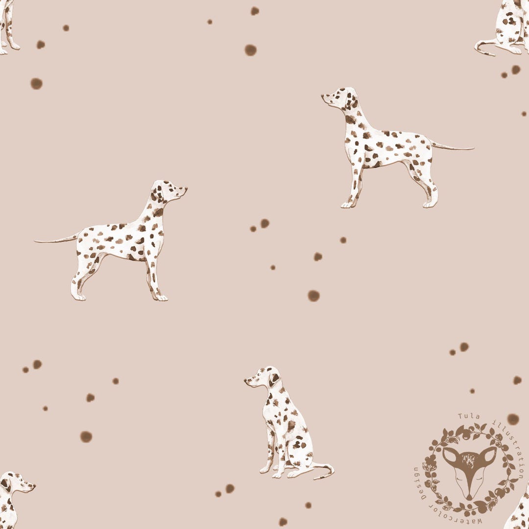 Watercolor Dogs Seamless Pattern Digital Paper Dogs Birthday Tiff Cute ...