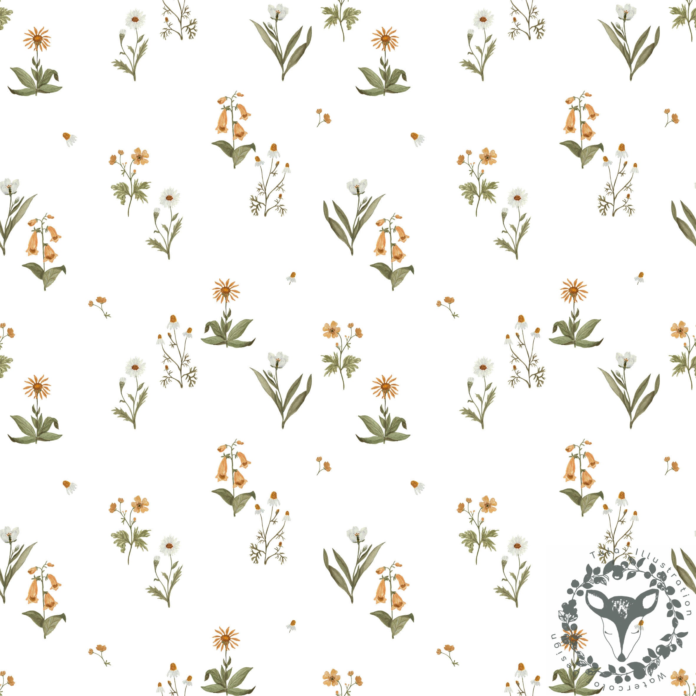 Floral Seamless Fabric Design, Floral Design, Spring Design, Seamless ...
