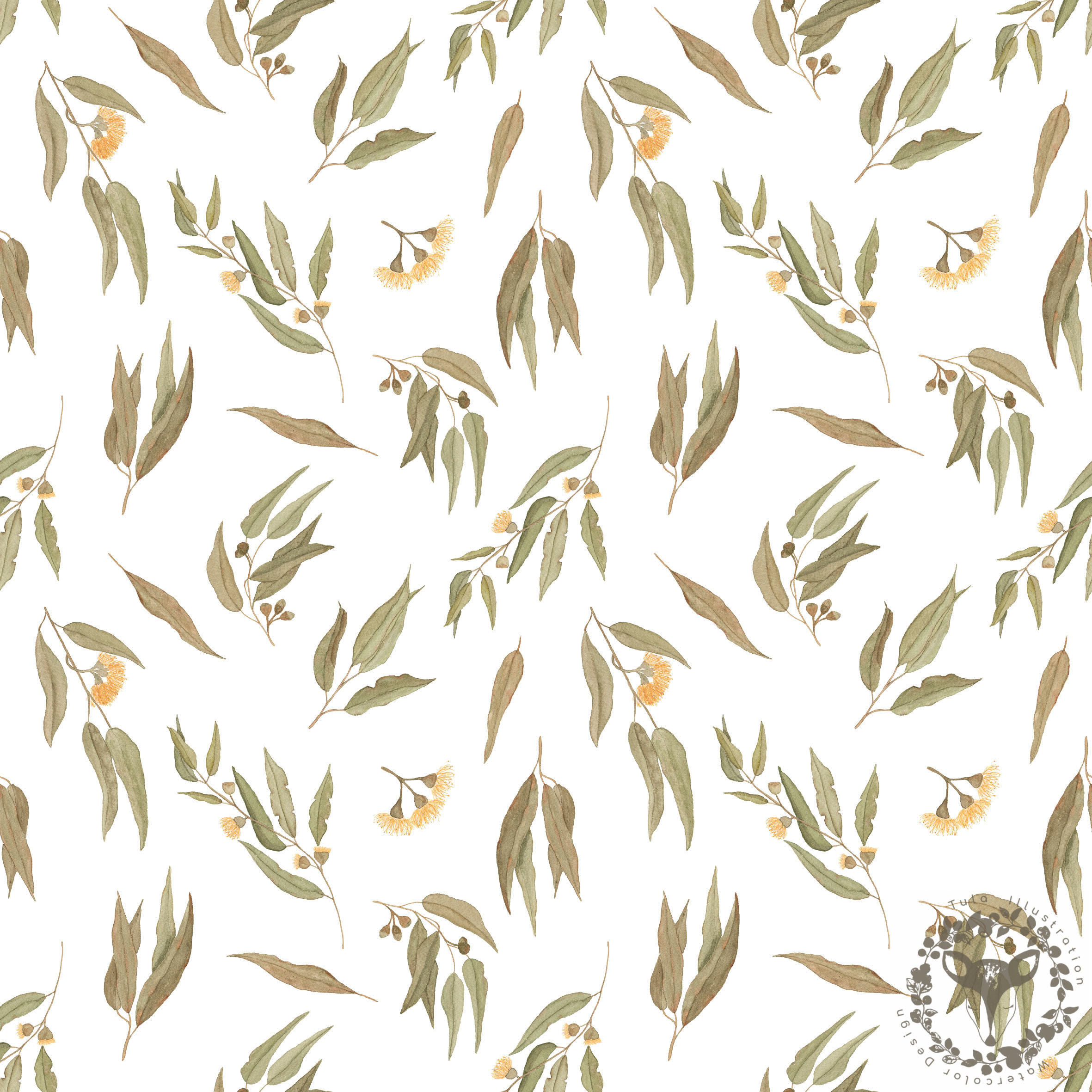 Watercolor Eucalyptus Patterns, Eucalyptus Print, Leaves Digital Paper ...