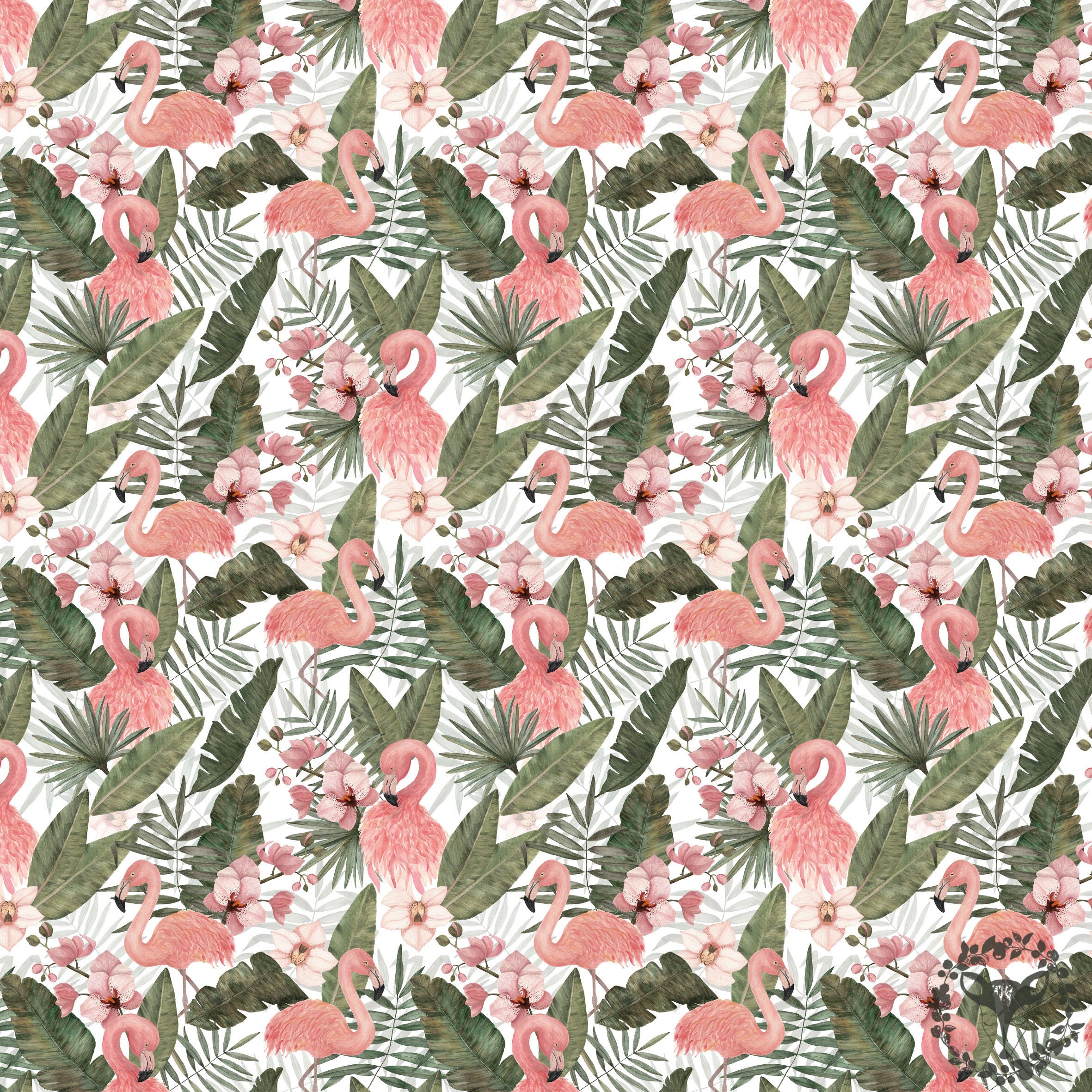 Flamingos Design, Surface Pattern INSTANT Download,tropical Watercolor ...