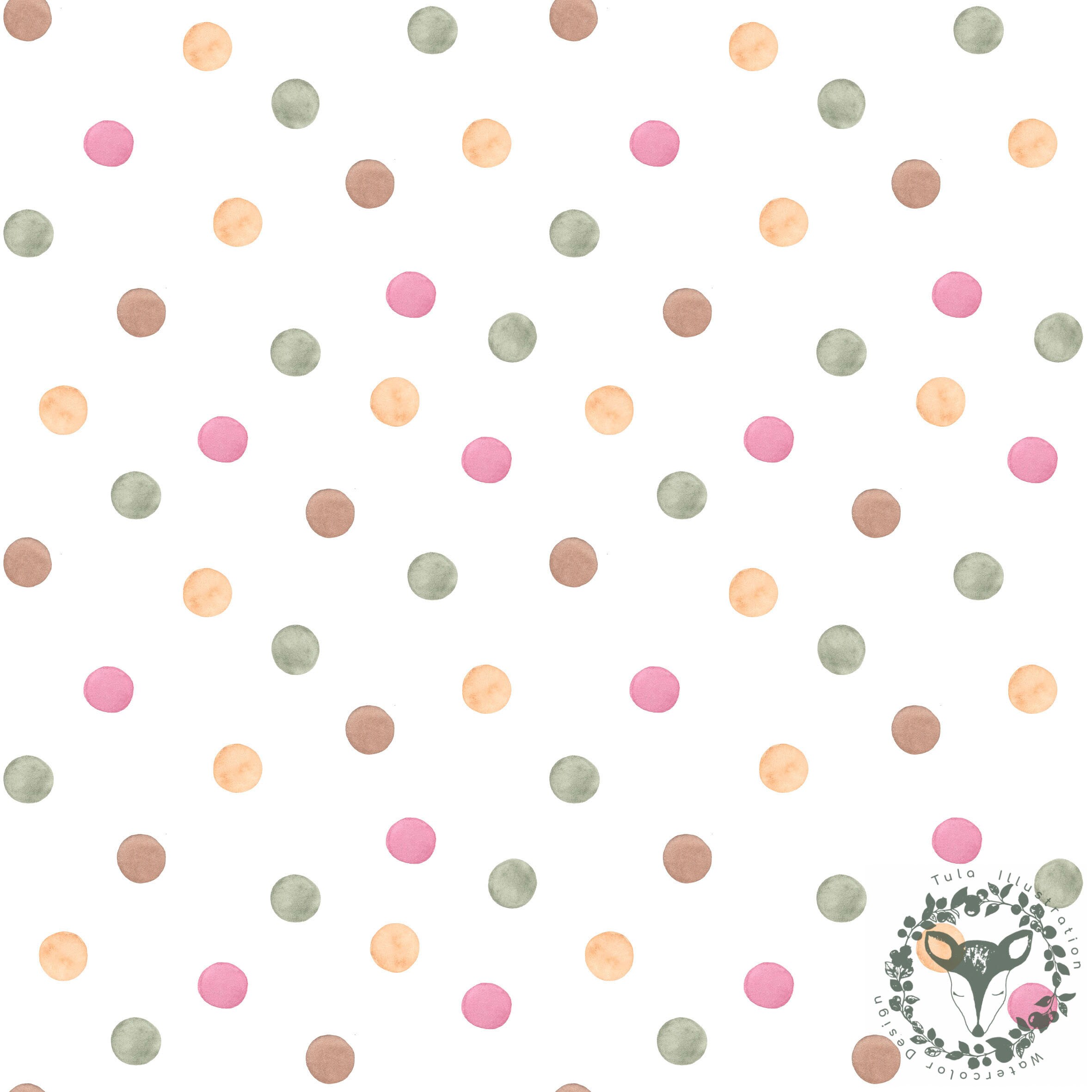 Polka Dot Watercolor Digital Paper, Hand Painted, Clipart Watercolor ...