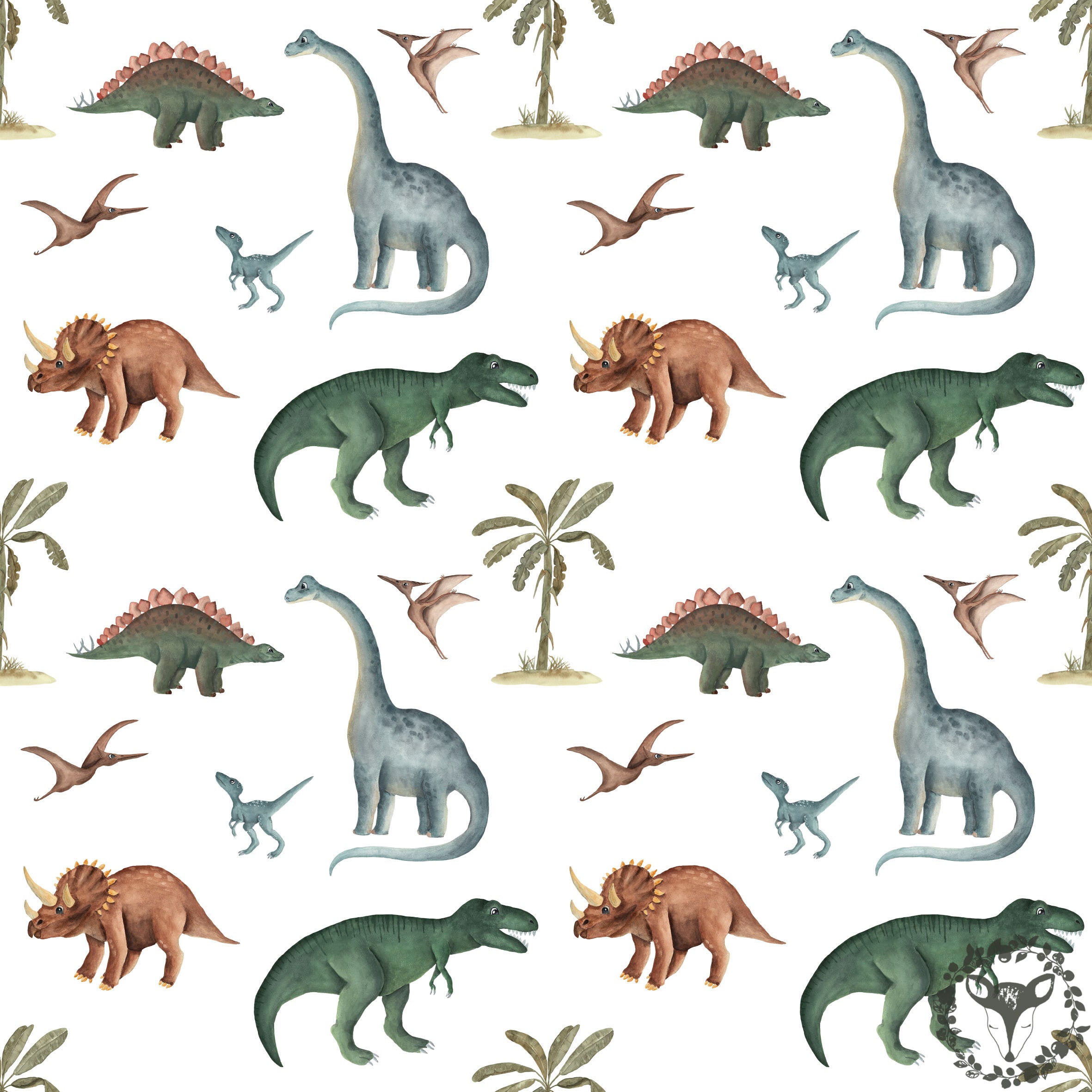 Dinosaurs Fabric Seamless Pattern, Surface Pattern, Fabric Pattern ...