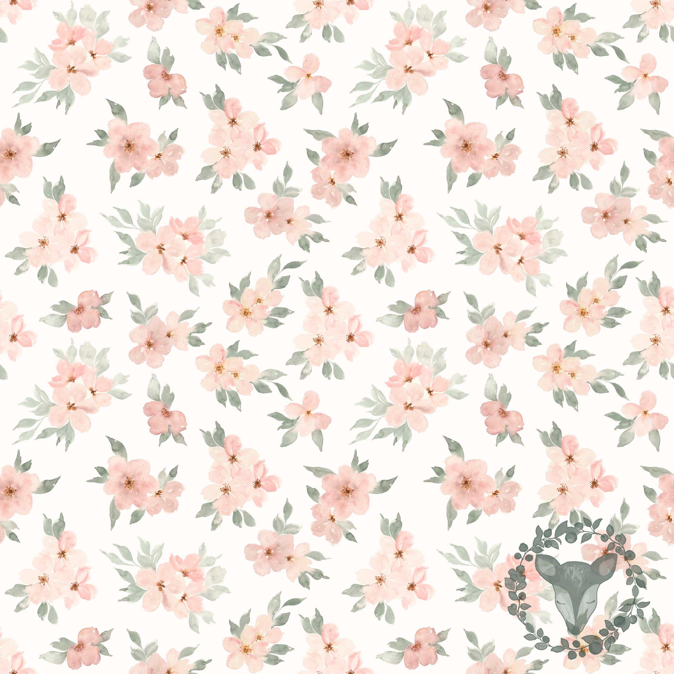 Watercolour Pastel Floral Fabric Design, Flower Seamless Pattern Tile ...