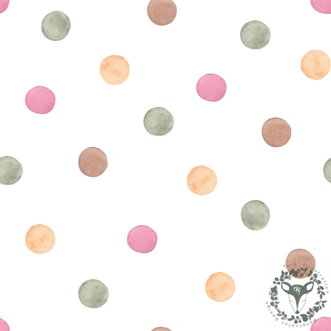 Polka Dot Watercolor Digital Paper, Hand Painted, Clipart Watercolor ...