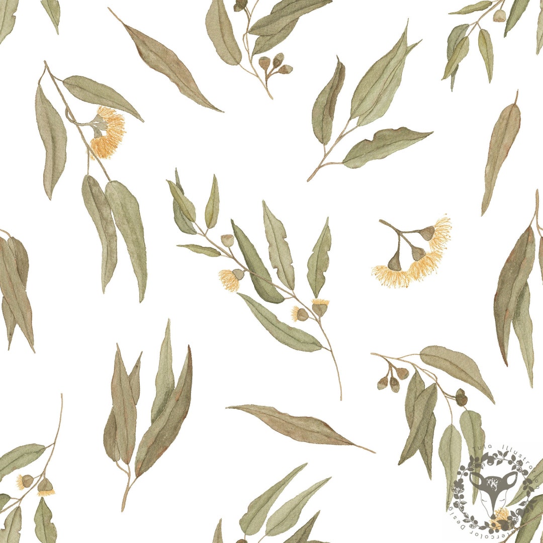 Watercolor Eucalyptus Patterns, Eucalyptus Print, Leaves Digital Paper ...