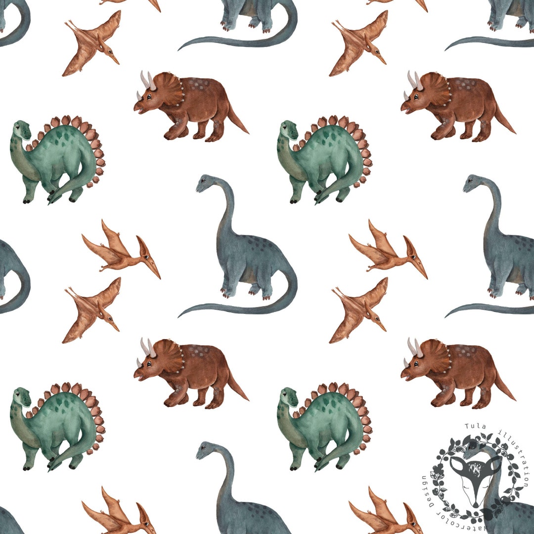 Dinosaurs Fabric Seamless Pattern, Surface Pattern, Fabric Pattern ...