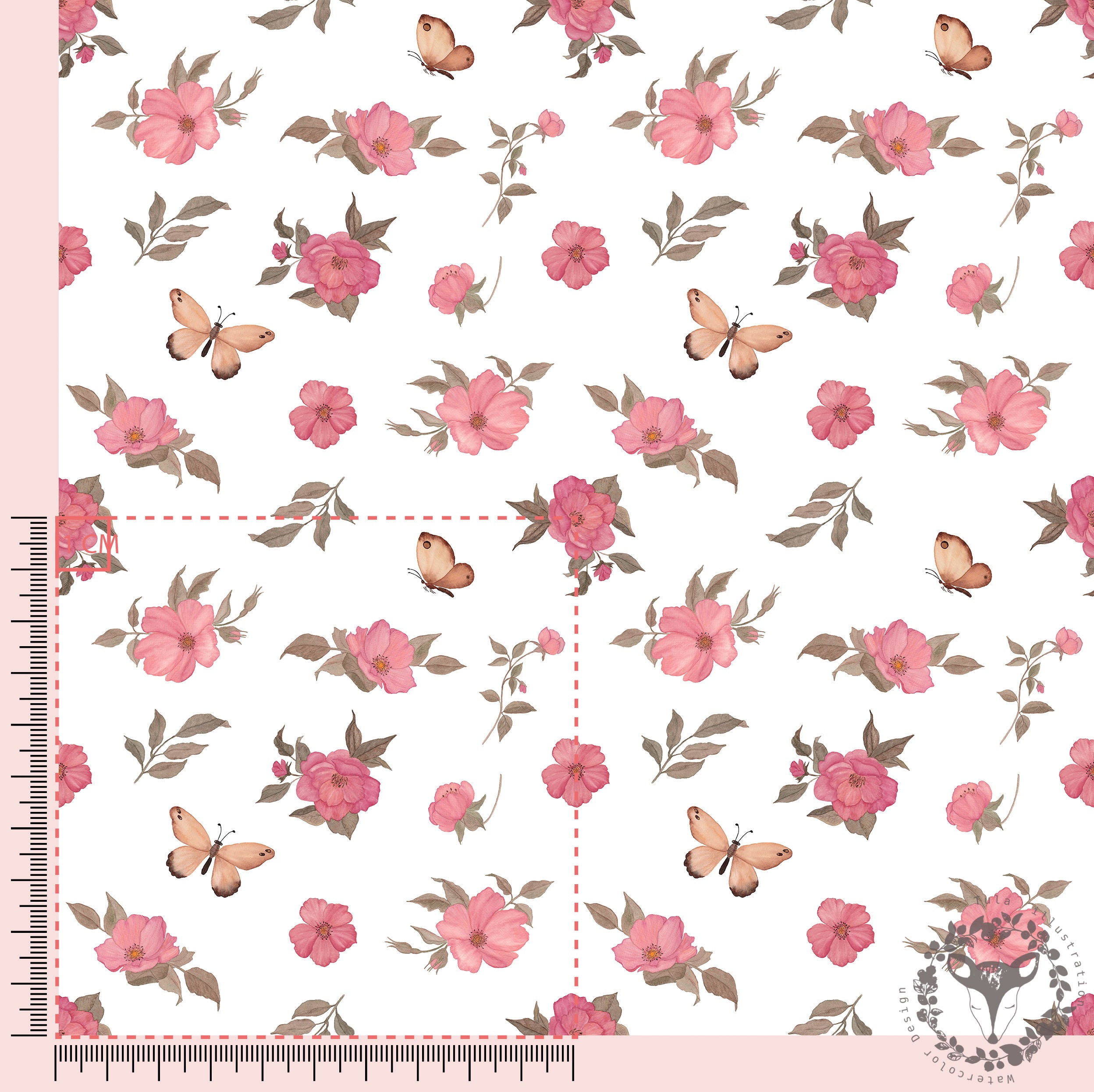 Floral Watercolour Fabric Design, Flower Seamless Pattern Tile, Surface ...