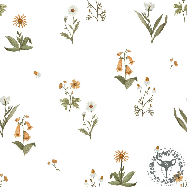 Floral Seamless Fabric Design, Floral Design, Spring Design, Seamless ...