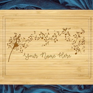 Music Note Cutting Board, Music Flower Cheese Board, Music Lover Home ...