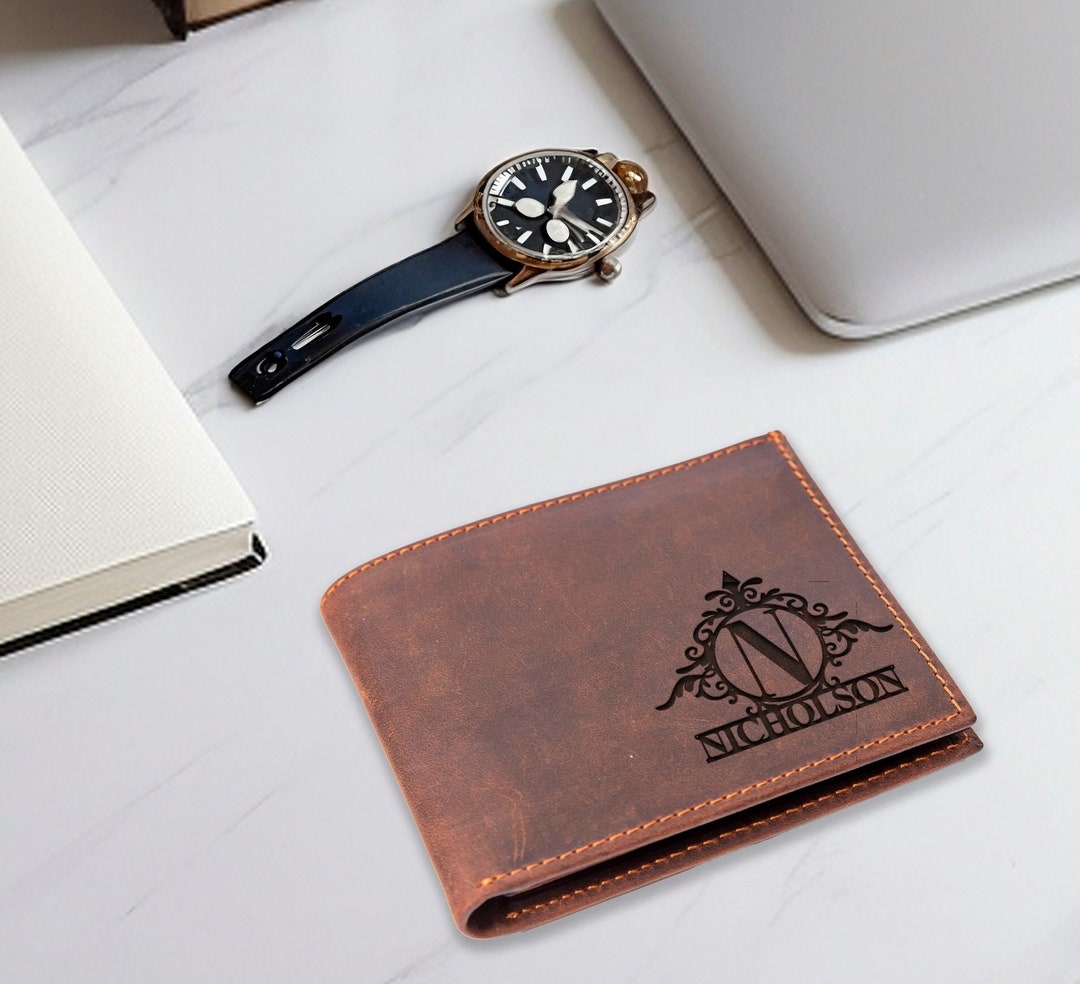 Monogrammed Wallet, Custom Name Wallet, Personalized Wallet, Leather ...