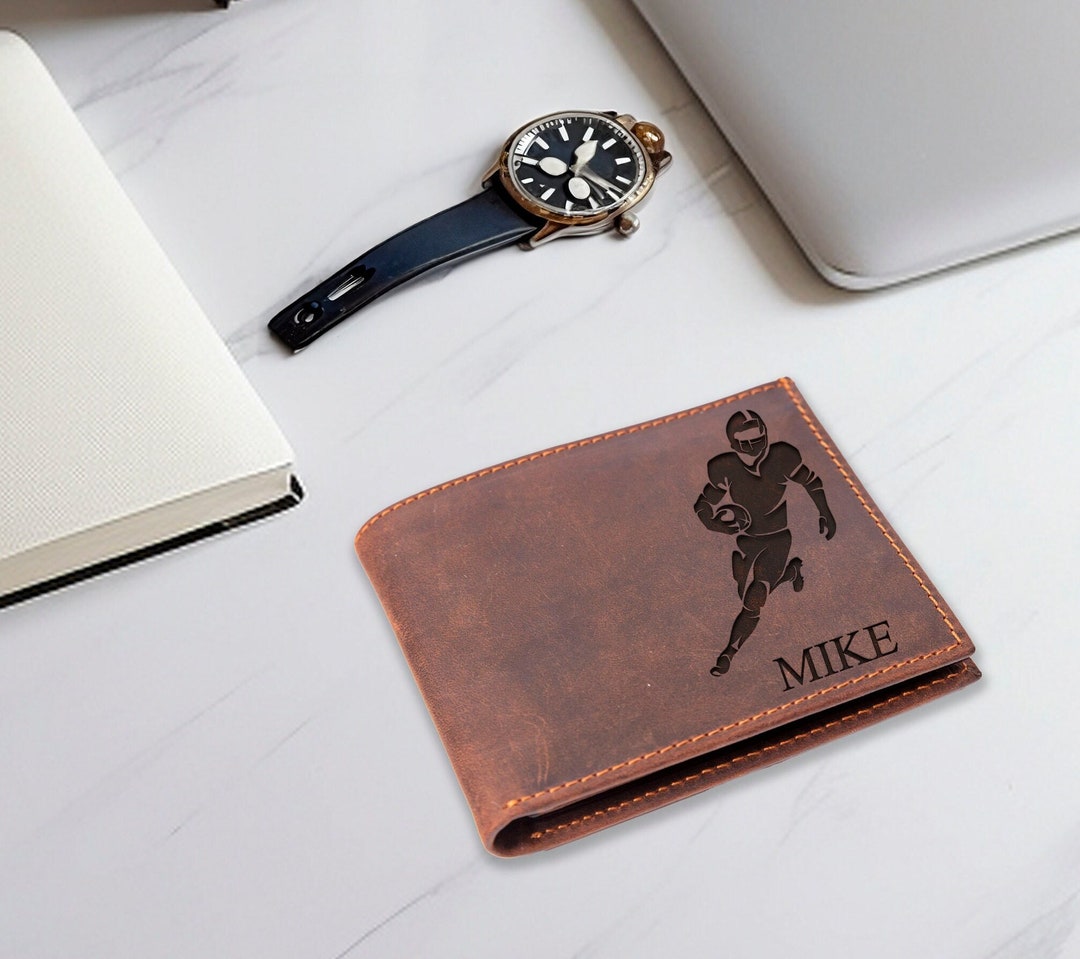 Personalized Footballer Wallet, Sports Wallet, Engraved Men Wallet ...