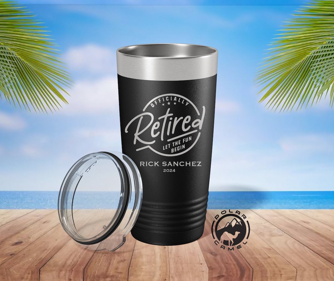 Officially Retired Tumbler, Retirement Coffee Cup, Retirement Day Gift ...