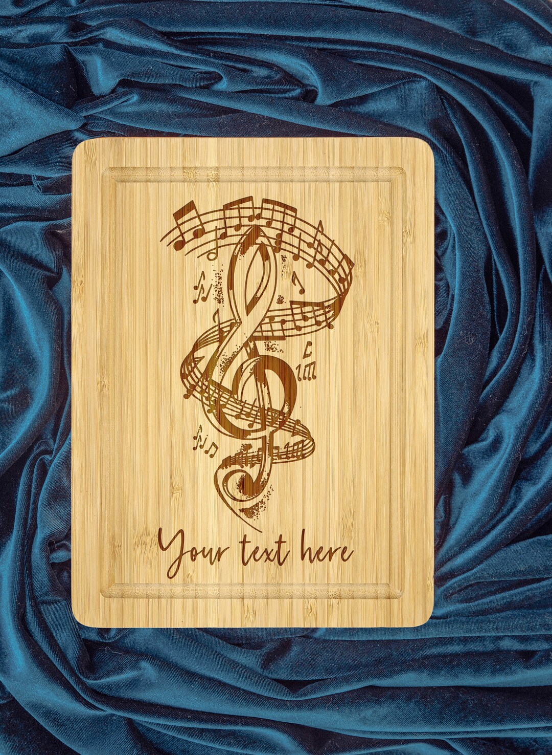Personalized Treble Clef Cutting Board, Music Note Serving Board ...