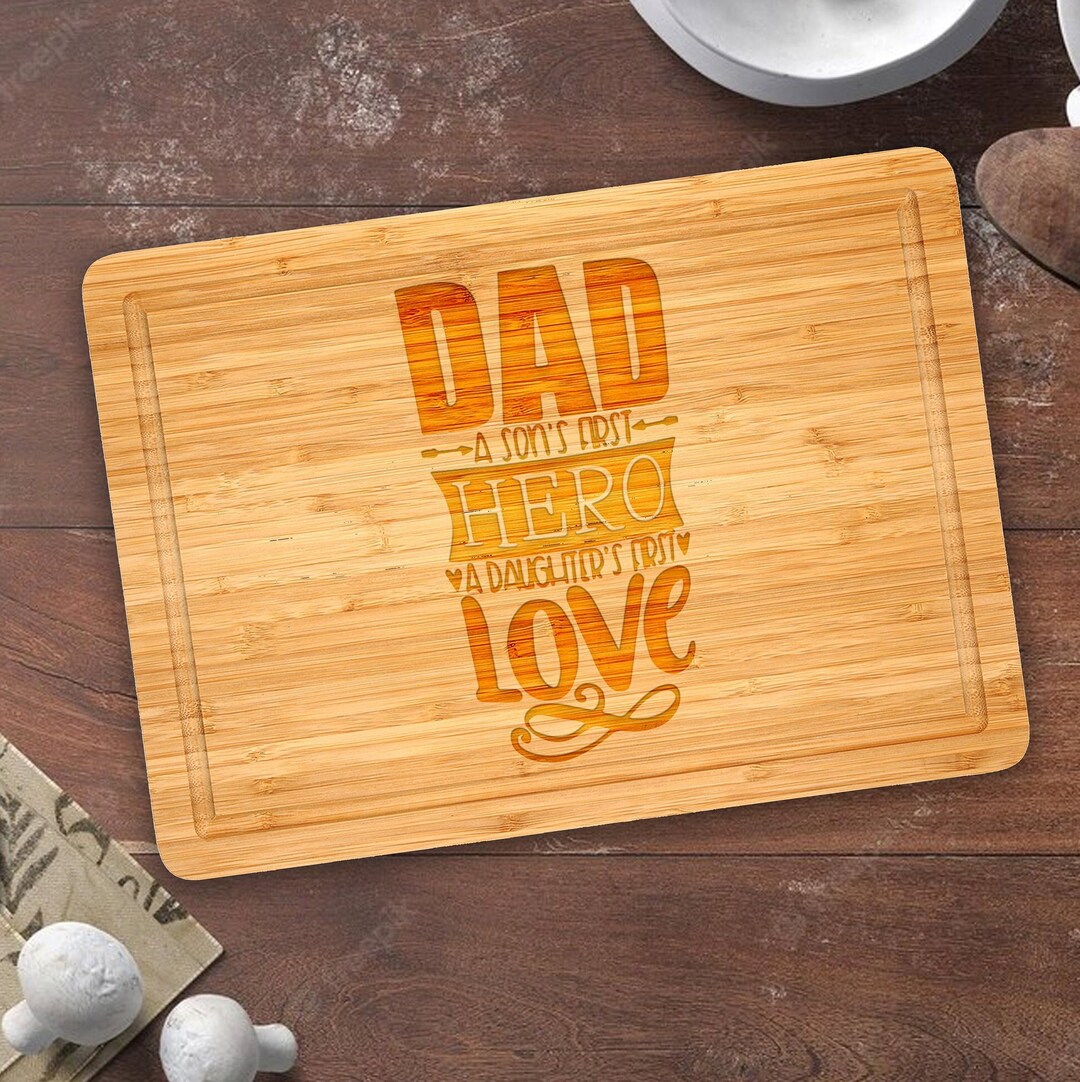 Dad Hero Cutting Board Fathers Day Gift Fathers Day Cutting - Etsy